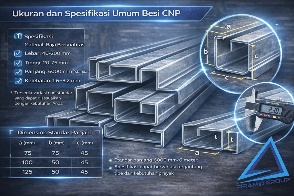Ukuran dan Spesifikasi Besi CNP - SUPPLIER PIPA BESI